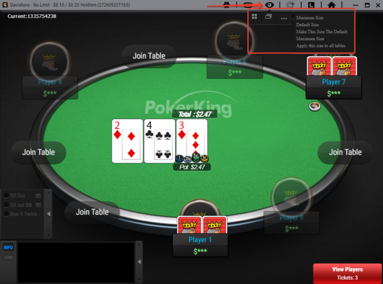 Multitabling :: PokerKing - Play Poker Online