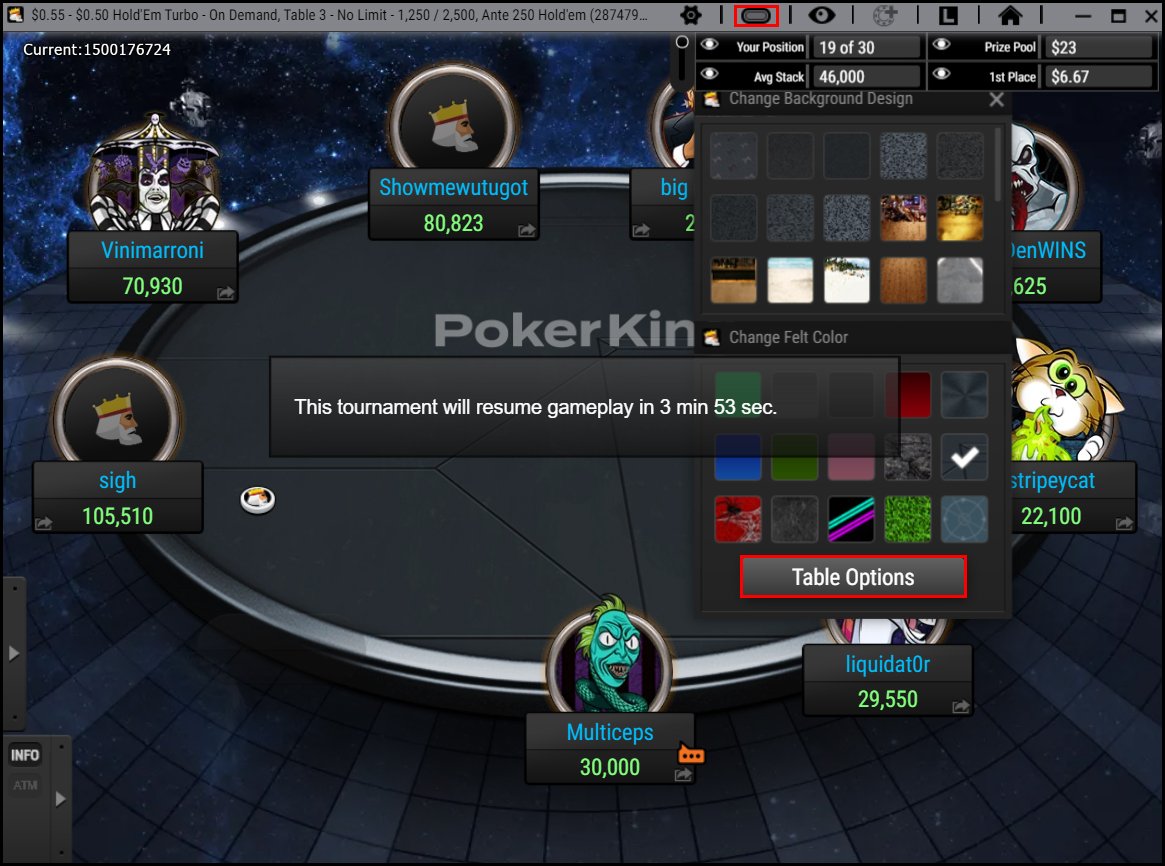 Layout, design of table and lobby :: PokerKing - Play Poker Online